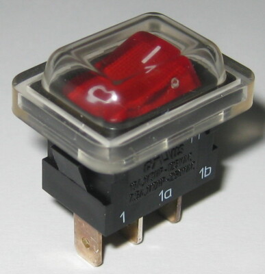 Mini Black Switch w/ Dust Cover w/ Lighted Red Rocker - SPST - 125V 15A ...