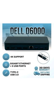 Dell D6000 Universal Docking Station Black, 180W Power Adapter, USB-C ...