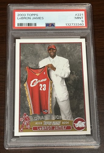 2003 Topps Draft Pick #1 LeBron James Iconic Rookie PSA 9 Mint RC #221 ...