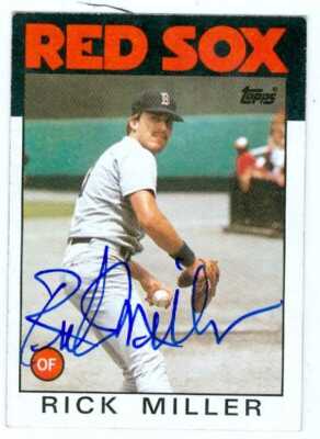 Rick Miller autographed Baseball Card (Boston Red Sox) 1986 Topps #424 ...