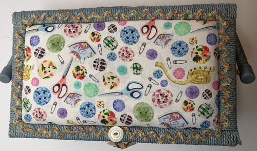 Sewing Basket Notions Keepsake Box Treasure Hope Chest Nest Vintage ...