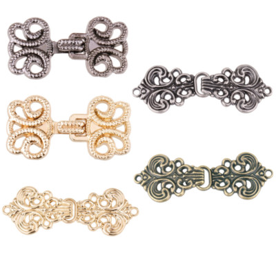 5 Pairs Baroque Flower Cape Cloak Clasp Fasteners Sew Hook Eye Cardigan ...