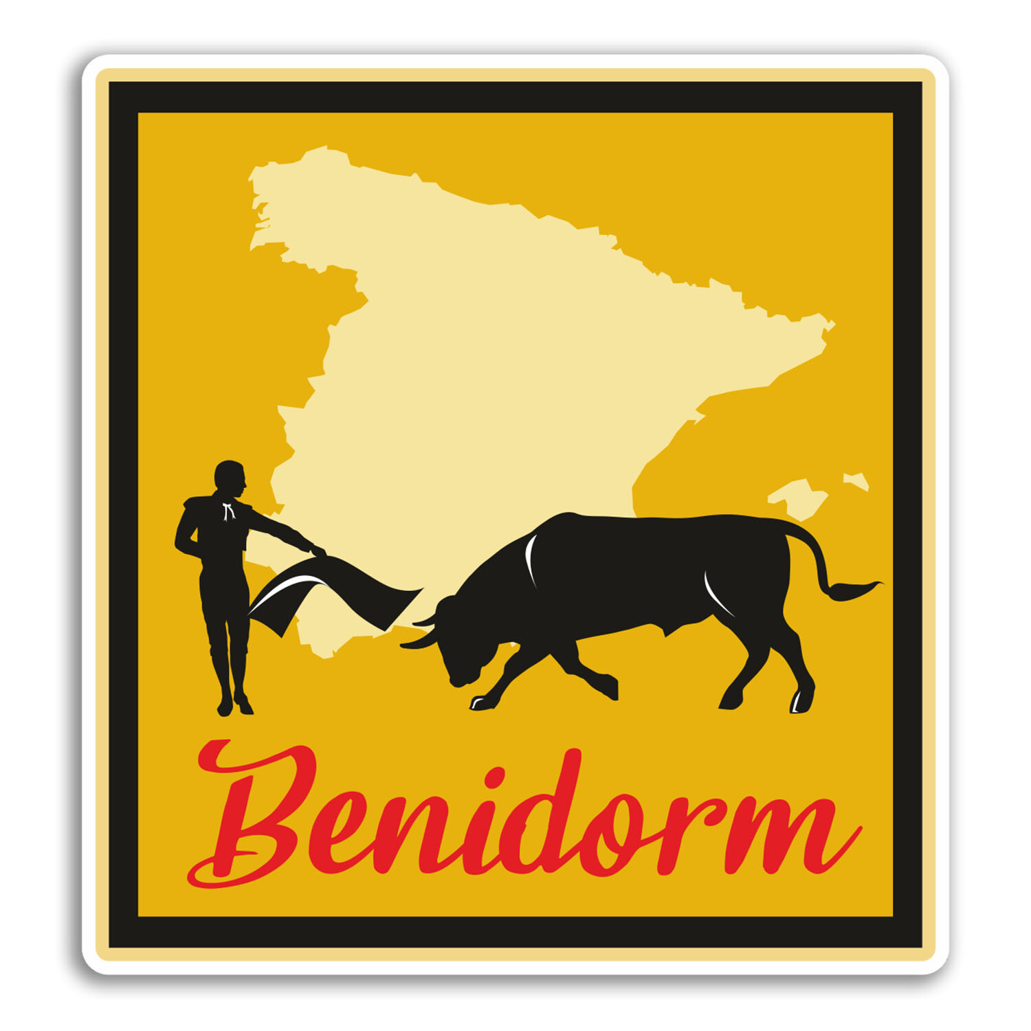 2 x 10cm Benidorm Vinyl Stickers - Spain Travel Sticker Laptop Luggage ...