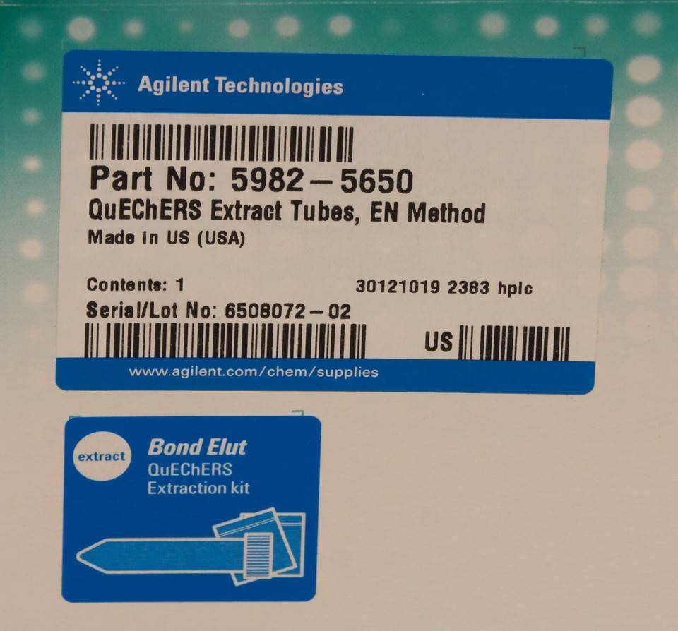 Agilent Bond Elut 5982-5650 Quechers Extract Tubes (R2) | eBay