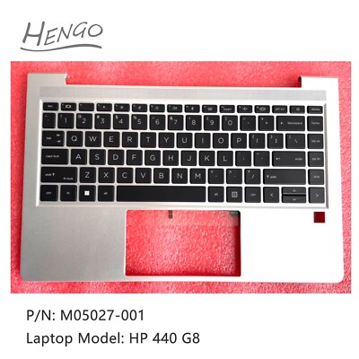 New For HP 440 G8 Palmrest Upper Case Cover + US Backlit Keyboard ...