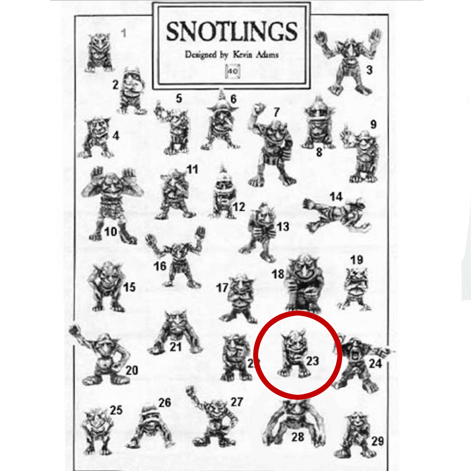 BLOOD BOWL 1st Edition Orc Ork Goblin SNOTLING - Pinhead No.23 (1988 ...
