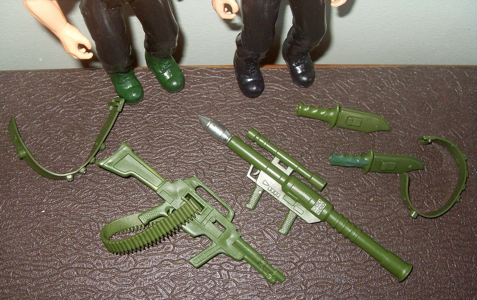 Two 1985 M Force Military Muscle Action Figures w/ Weapons ...