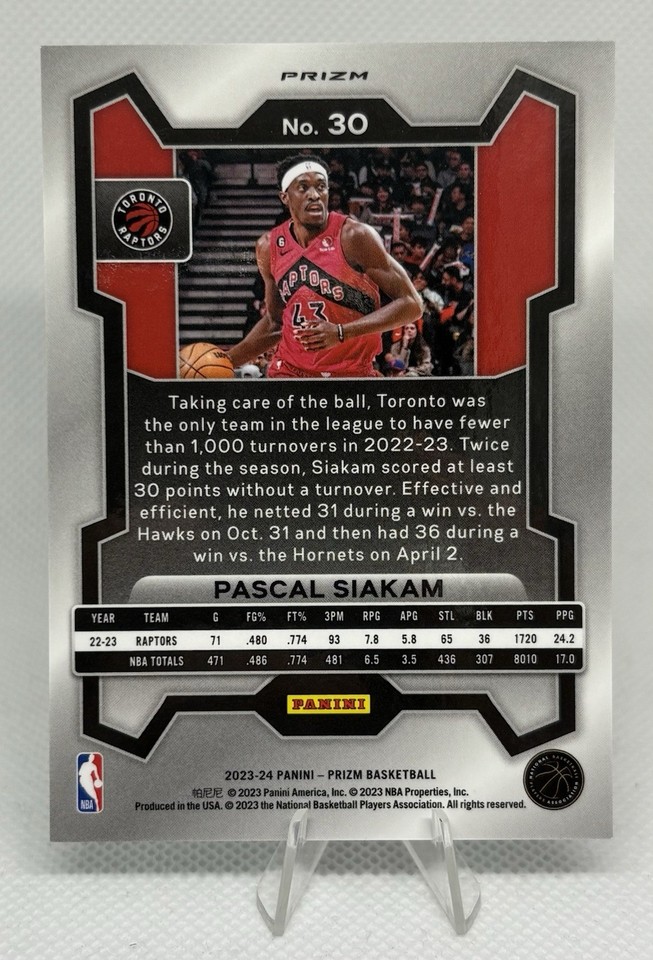 2023-24 Panini Prizm White Sparkle SSP PASCAL SIAKAM | eBay