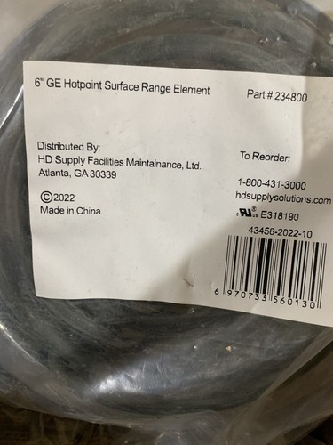 HD Supply 234800 (WB30X356) GE Compatible NEW Range 6" Surface Element | eBay