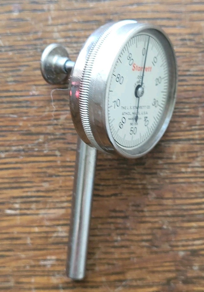 Vintage L. S. Starrett No. 196 Dial Indicator .001 Set w/Accessories ...