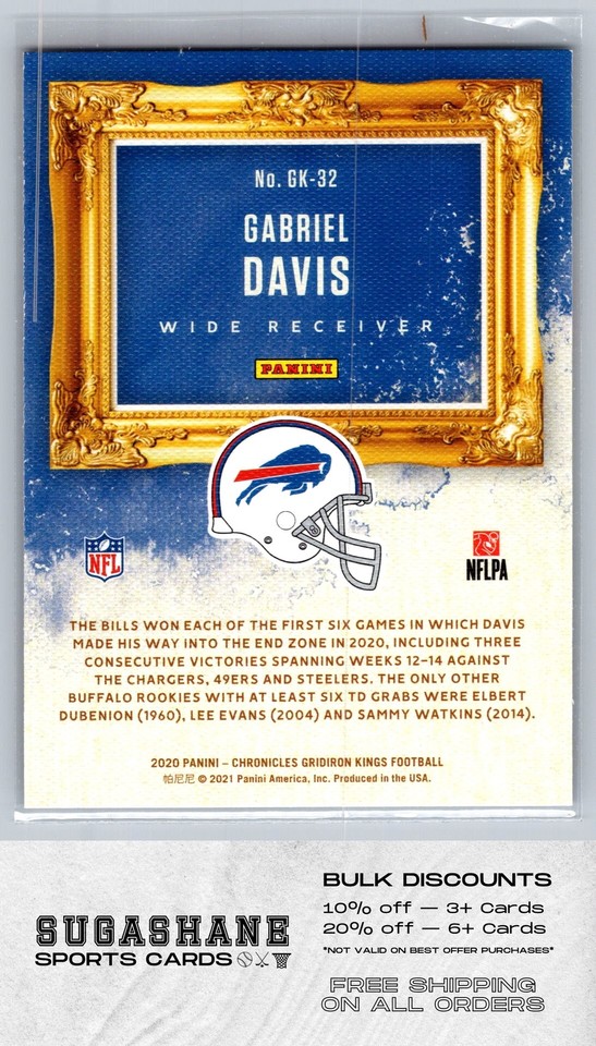 2020 Panini Chronicles GK-32 Gabriel Davis Buffalo Bills Football Card ...