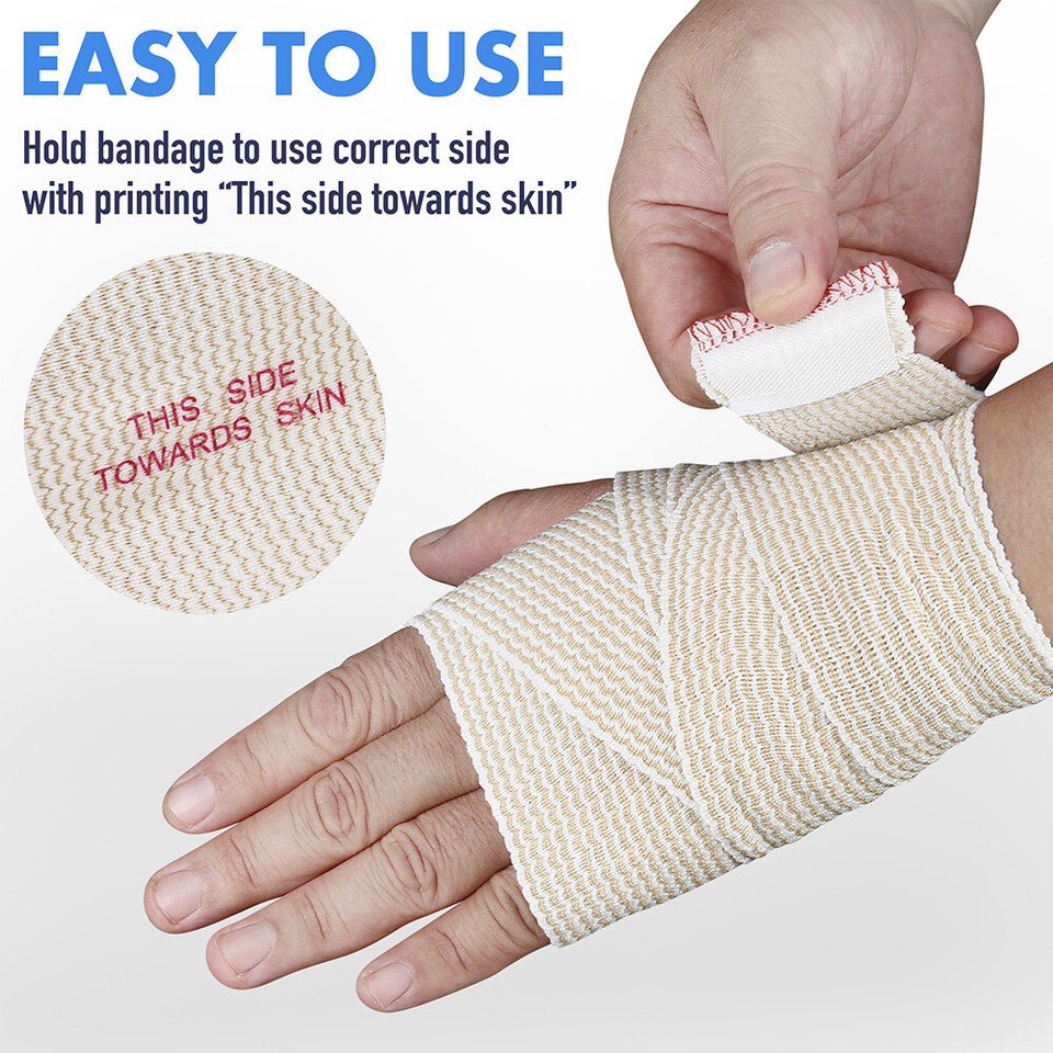4 Rolls 4" Elastic Bandage Compression Wrap Hook & Loop Self Closure ...