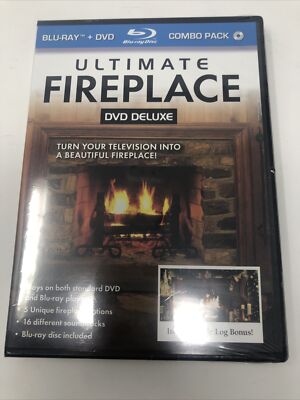 Blu Ray & DVD Combo Pk ULTIMATE FIREPLACE DVD DELUXE Turn TV into ...