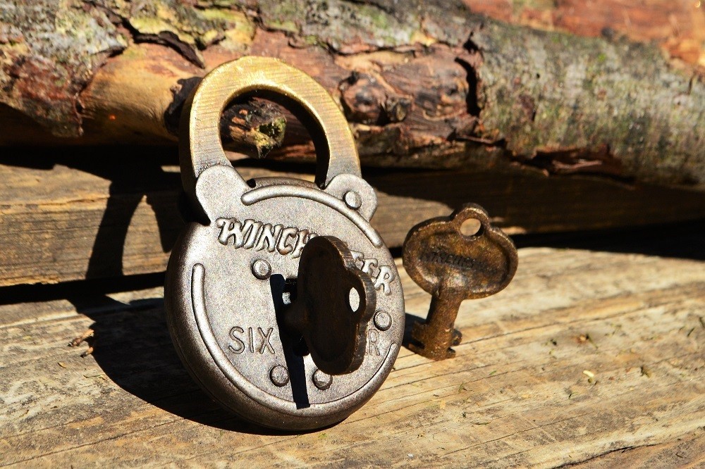 Winchester Repeating Arms Co. Six Lever Padlock Replica - Lock & Key ...