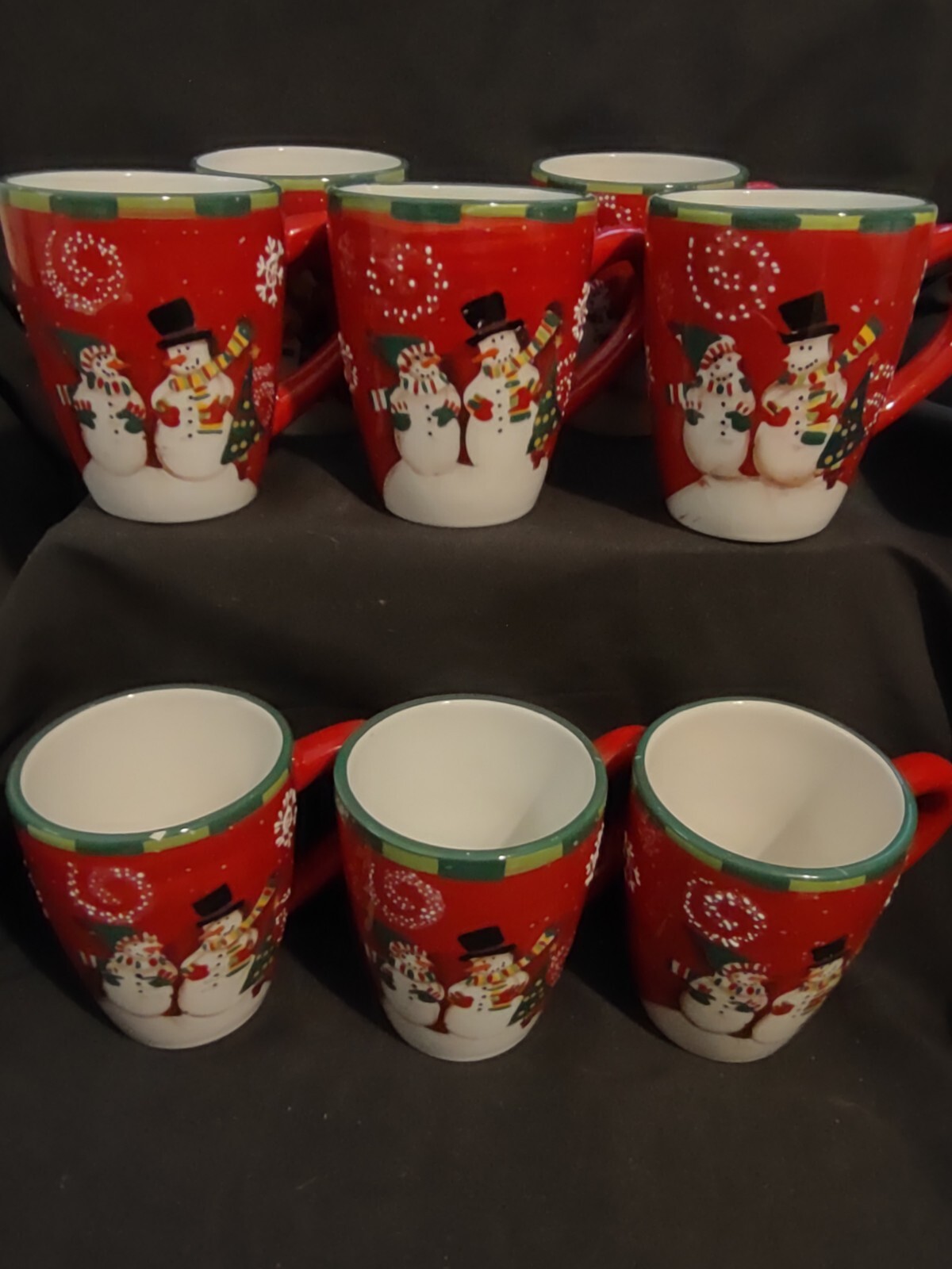 Set of 8 Crofton CELEBRATE THE SEASON 4 3/8” Ceramic Mugs Christmas ...