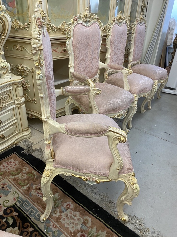 Italian Silik Dining Room Table & Chairs Rococo Baroque French Christmas | eBay
