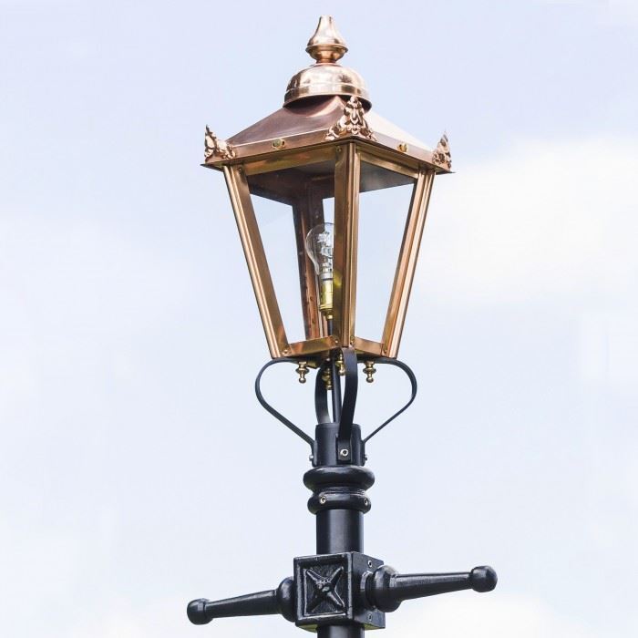 Deluxe 2.3m Copper Traditional Victorian Cast Iron Garden Lamp Post Set ...