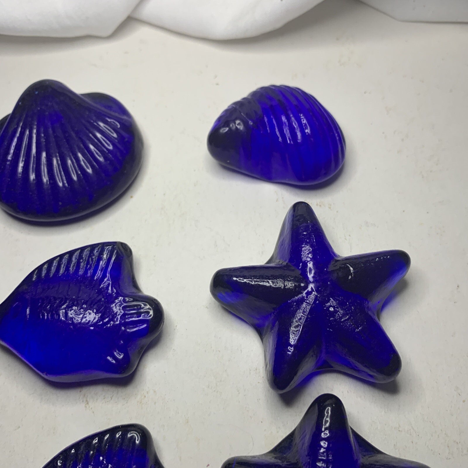 Cobalt Blue Glass Sea Shells Beach Decor 9 Piece Assorted | eBay