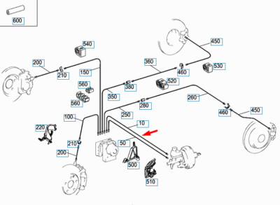 NEW MERCEDES BENZ GLK CLASS X204 BRAKE LINE A2044203326 LHD ORIGINAL NO ...
