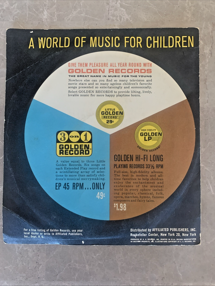 Lot of 6 Vintage 1960’s Children's 45 RPM records Little Golden Book ...