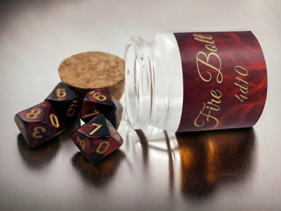 Fire Ball dice set, dnd, TTRPG, red and black D10 dice. | eBay