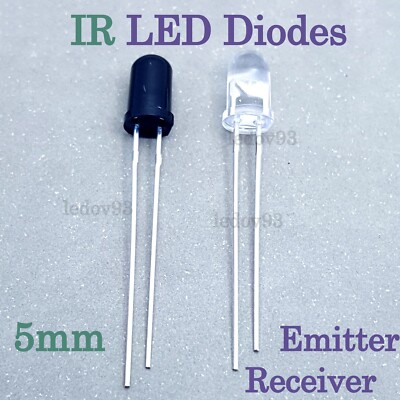 5mm IR LED Diodes Infrared Emitter/Receiver Remote Control TV Infrared ...