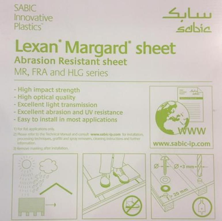 9.5mm Lexan MR10 Polycarbonate Sheet 2440 X 1220mm - Guards, Fencing ...