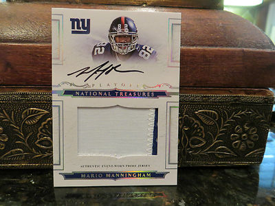 National Treasures ROOKIE Jersey Autograph Giants Mario Manningham 02/ ...