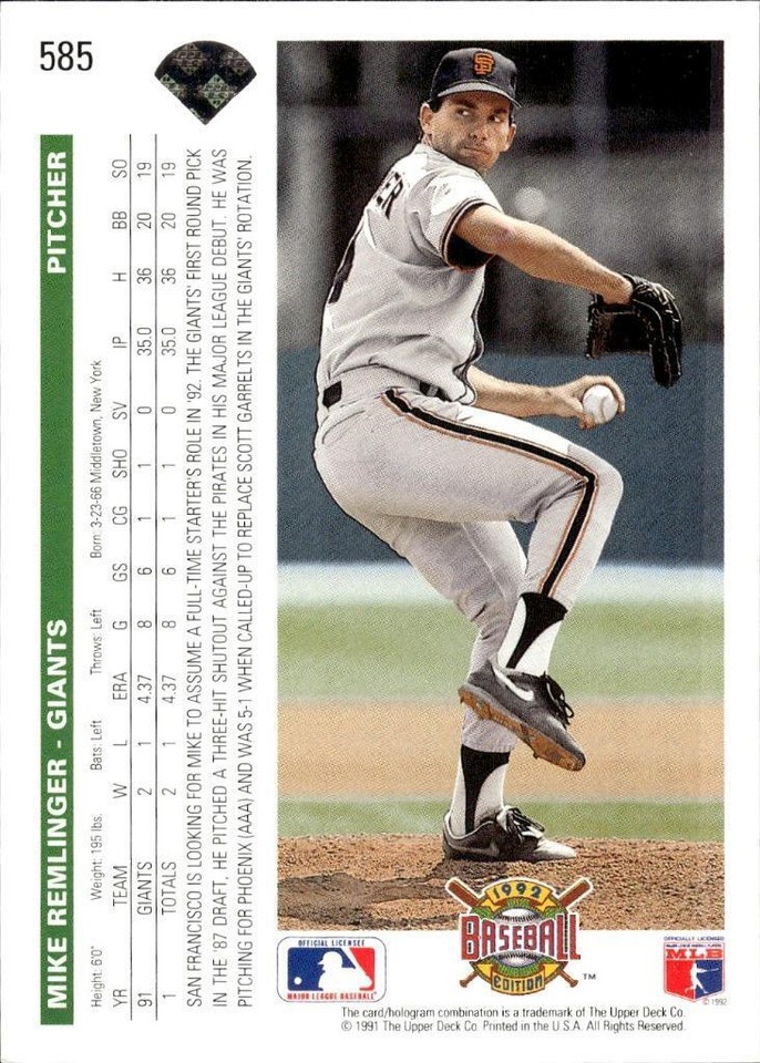 MIKE REMLINGER CARD #585 BUY ANY 2 ITEMS FOR 50% OFF B1013R1S4P93 | eBay