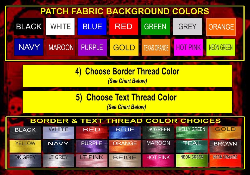 CUSTOM EMBROIDERED 6 PIECE 13" MC ROCKER PATCH SET OUTLAW BIKER CUT ...