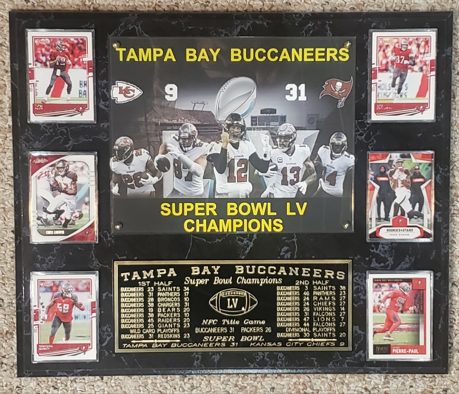 Tampa Bay Buccaneers 2020-2021 Super Bowl 55 Champions 15"x18" 6 Card ...