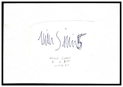 VILLE SIREN CUT AUTOGRAPH PENGUINS NORTH STARS 1980'S 90'S FINLAND ...