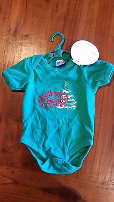 Baby Biz Merry Christmas green one piece suit sz 0000 (acc589) | eBay ...