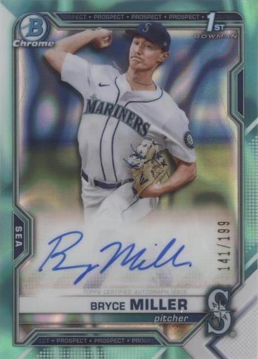 2021 Bowman Draft - Chrome Draft Pick Autographs Bryce Miller #CDA-BMI ...