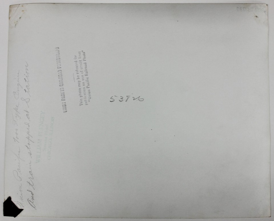 Vintage Union Pacific 7000 Type Engine Locomotive 8X10 Photo Snapshot ...