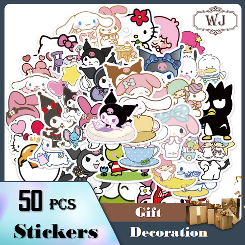 50pcs Sanrio 3 Cute Cartoon Stickers Bomb Waterproof Skateboard Laptop ...