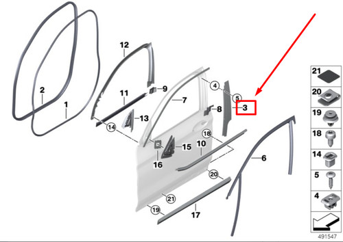 NEU BMW X4 G02, F98 VORDERE LINKE TÜRSÄULE-B-ABDECKUNG 7416489 ...