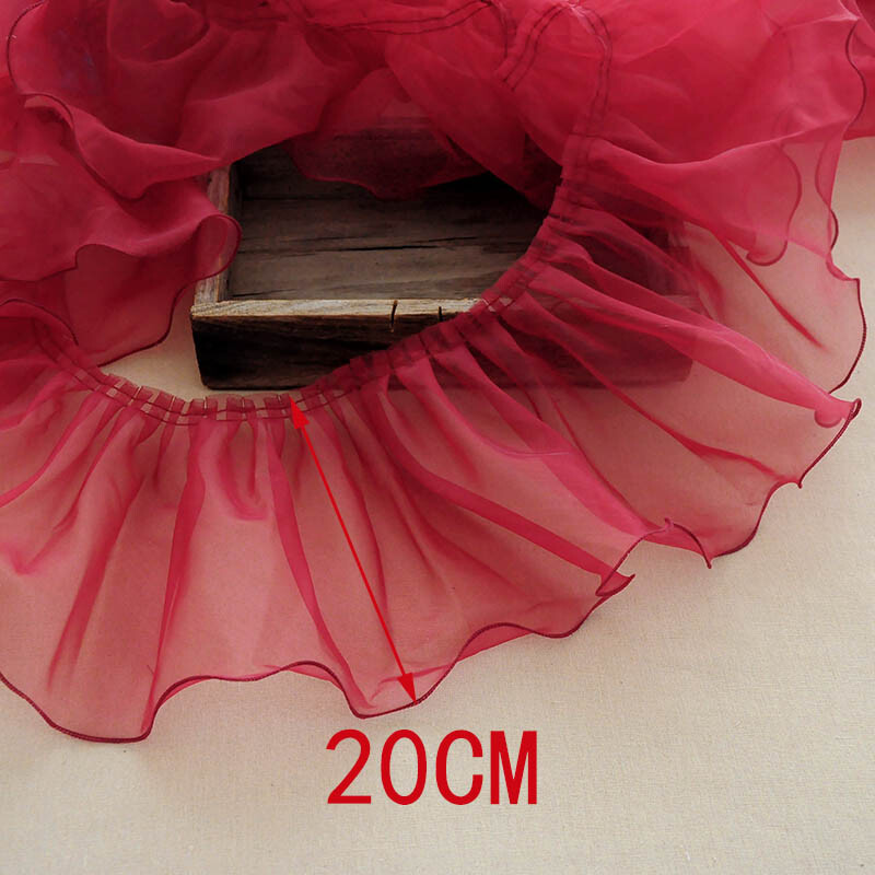 5 Meters Lace Mesh Ruffles Edge Pleated Sewing DIY Organza Trimming ...