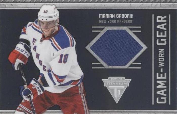 2011-12 Panini Titanium - Game-Worn Gear Marian Gaborik #52 (MEM) for ...