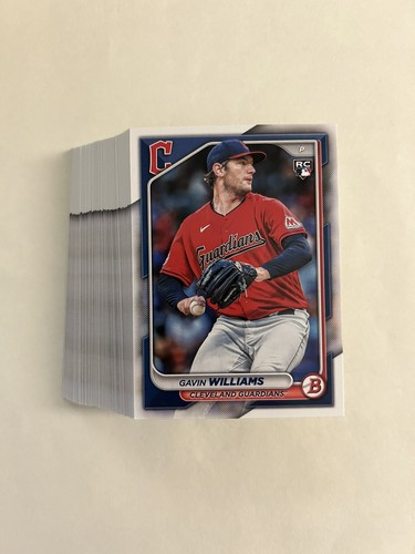 50 Card Lot. 2024 Bowman Baseball Gavin Williams RC Rookie Cleveland ...