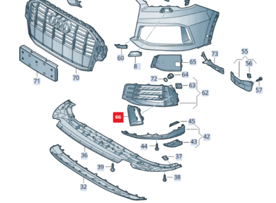 AUDI Q7 4M Front Bumper Left Insert 4M0807697ATB2 NEW GENUINE | eBay
