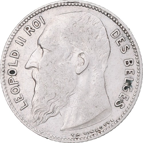 [#1046563] Coin, Belgium, Leopold II, Franc, 1909, VF, Silver, KM:56.2 ...