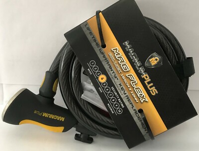 MAGNUMPLUS Mag Flex Coil Lock 185cmx12mm Double-Bolt locking Cable ...