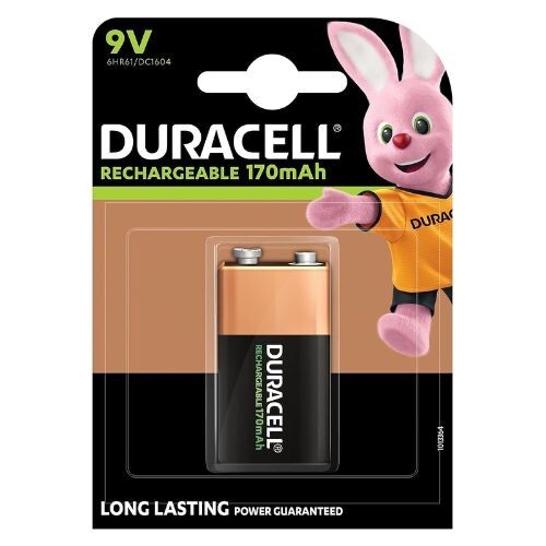 Duracell 9V PP3 HR22 170 mAH Rechargeable Batteries - Pack of 1, Brand ...