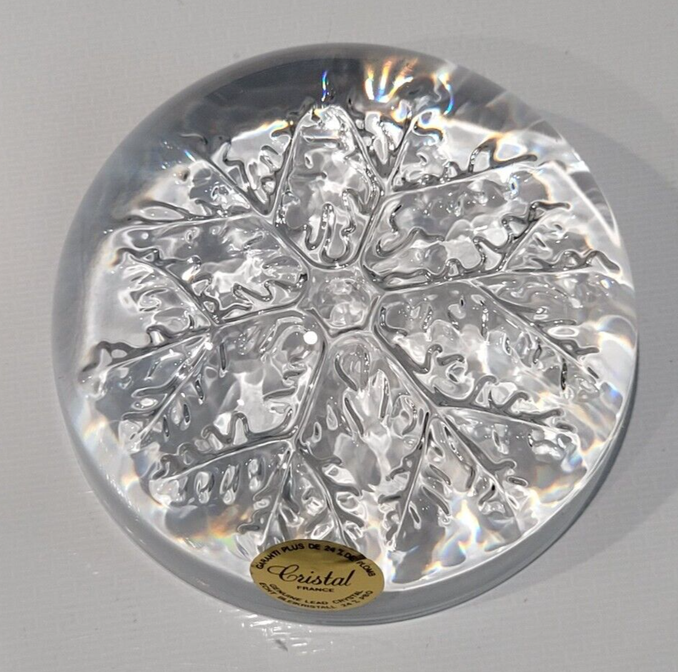 Avon Cristal France Genuine Lead Crystal Snowflake Paperweight With Box ...