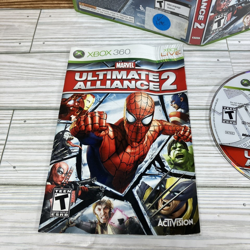 Marvel Ultimate Alliance 2 (Xbox 360, 2009) Complete w/ Manual, Tested ...