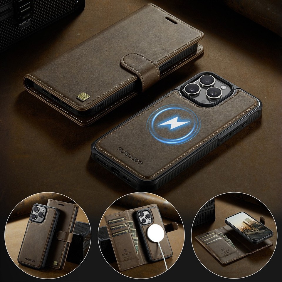 Split Wallet Card Case For iPhone 16 17 Pro Max Plus Air Samsung S24 ...