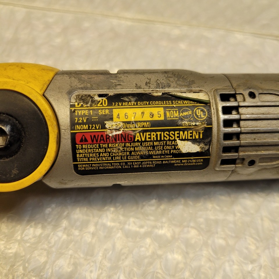 DeWalt DW920 Heavy Duty Cordless Screwdriver, Charger & 2 Aftermarket ...