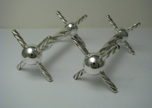 SET of 2 ARTS & CRAFTS SILVER PLATED KNIFE REST SILVER PLATED KNIVES ...