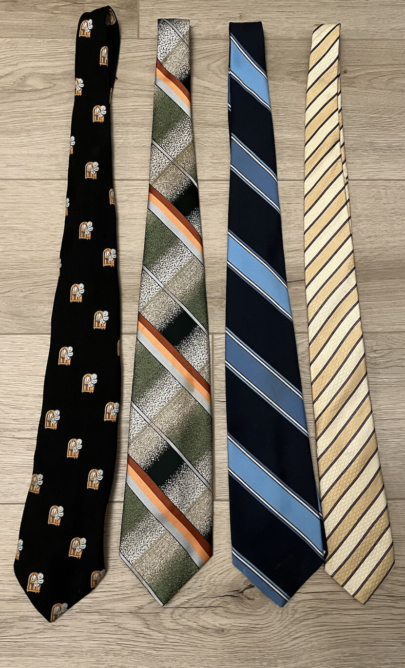 Lot of 4 Vintage Men's Wide Ties Jean Claude Vidal Hartzell’s Rose And ...